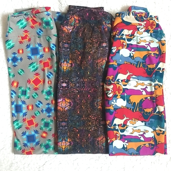 LuLaRoe | Bottoms | Lularoe Girls Leggings Tween Size Pretty Fun ...